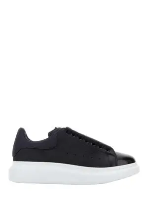Alexander McQueen Leather Sneakers With Heel - Black