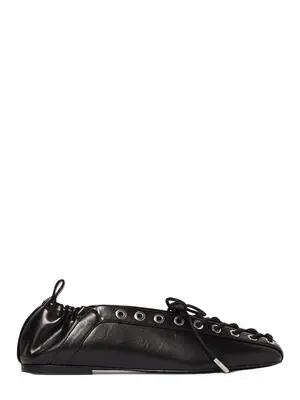 GANNI Oleatex Lace-up Flats - Black