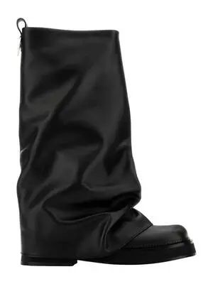 Attico Leather Robin Boots - Black