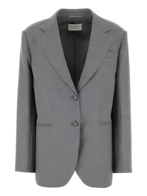 Sportmax Grey Wool Baffo Blazer - Gray