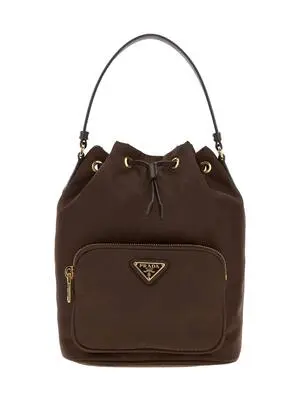 Prada Re-nylon Duet Bucket Bag - Brown