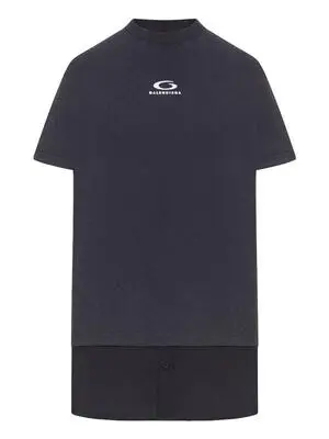 Balenciaga Hybrid T-shirt Dress With Sport Icon Logo - Black