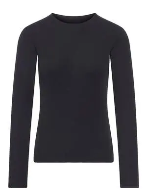 JIL SANDER Crew Neck Long Sleeve Top - Black