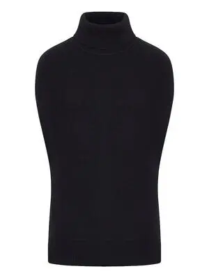 TOTEME Double-knit Wool Turtleneck Vest - Black