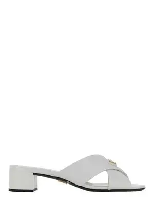Prada Leather Mules - White