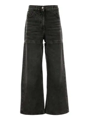 Attico Wide-leg Denim Jeans - Gray