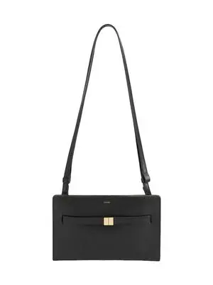 TOTEME Leather Shoulder Bag With Belt - Black