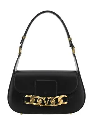 Valentino Garavani Leather Vlogo Chain Shoulder Bag - Black