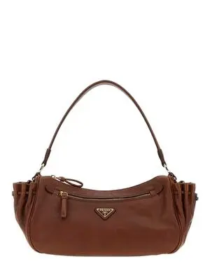 Prada Caramel Leather Small Shoulder Bag - Brown