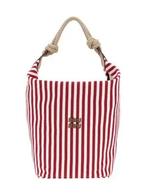 Miu Miu Embroidered Canvas Bucket Bag - Multicolor