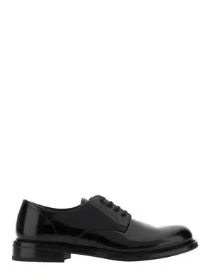 Prada Leather Lace-up Shoes - Black