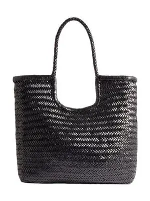 Dragon Diffusion Diagonal Leather Tote Bag - Black