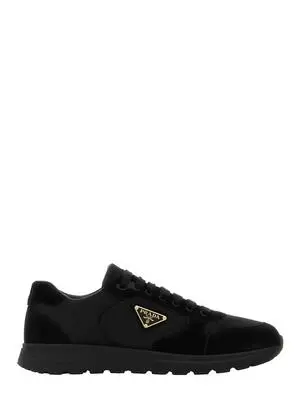 Prada Re-nylon And Suede Prax Sneakers - Black
