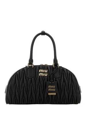 Miu Miu Nappa Leather Arcadie Handbag - Black