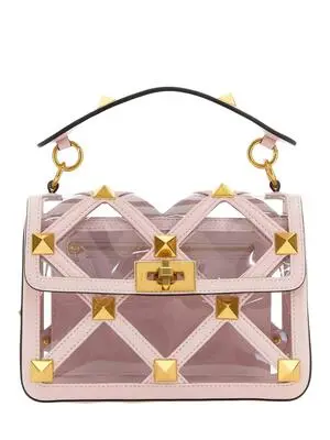 Valentino Garavani Polymeric Material And Leather Medium Roman Stud Handbag - Pink