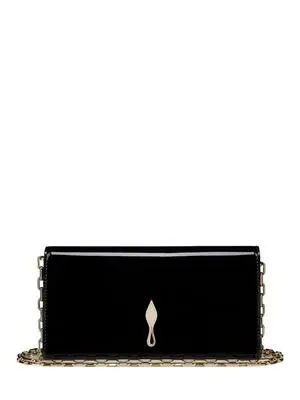 CHRISTIAN LOUBOUTIN Bettina Patent Calfskin Clutch - Black