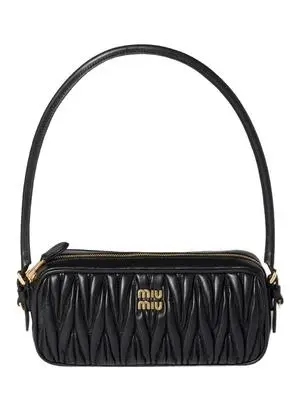Miu Miu Pouch In Nappa Matelass - Black