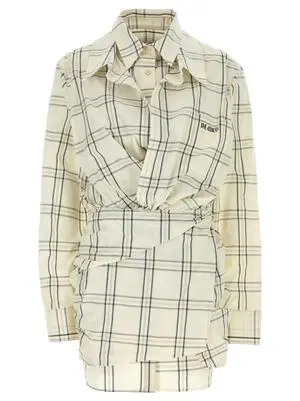 Attico Embroidered Cotton Mini Shirt Dress - Multicolor