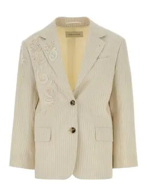 Dries Van Noten Embroidered Cotton Blend Birdy Blazer - Multicolor