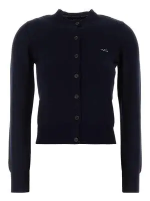 A.p.c. Wool Blend Rosa Cardigan - Blue