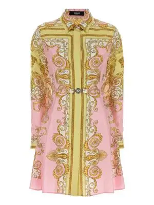 Versace Printed Twill Shirt Dress - Multicolor