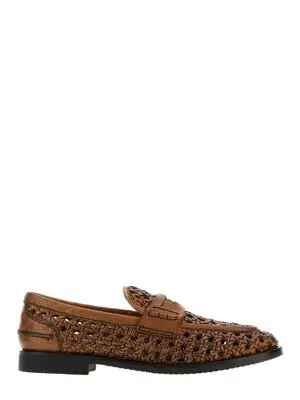 Miu Miu Miu Miu Women Brown Leather Loafers Brown
