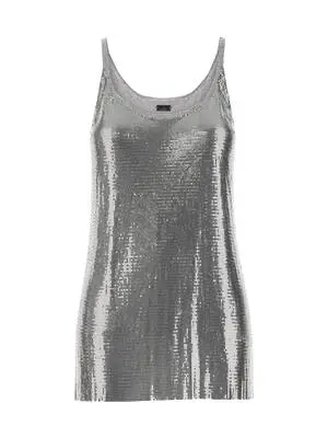 Rabanne Metal Knit Top - Silver