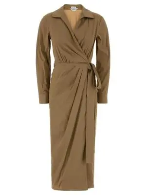Max Mara MAX MARA Stretch Poplin Beta Dress Brown