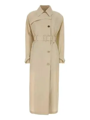 Sportmax Cupro Blend Trench Coat - Brown