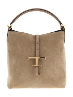 TOD'S Suede Bucket Bag - Cream