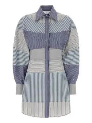 Moschino Embroidered Poplin Shirt Dress - Multicolor