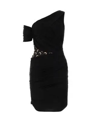 MARINE SERRE One-shoulder Ruched Mini Dress - Multicolor