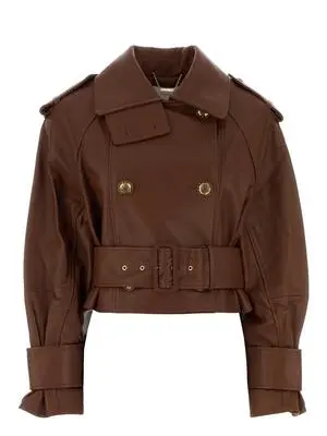 Zimmermann Zimmermann Leather Trench Coat Brown