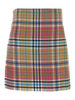 VIVIENNE WESTWOOD Embroidered Wool Mini Skirt - Multicolor
