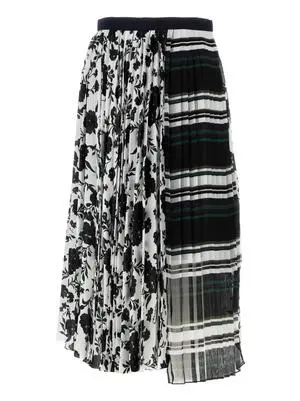 SACAI SACAI Printed Satin And Tulle Skirt