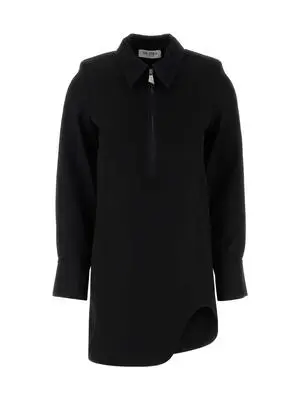 Attico Gabardine Mini Dress - Black