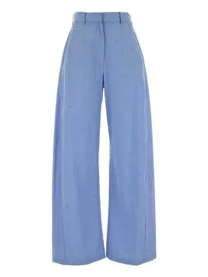Giuseppe Di Morabito Poplin Wide-leg Pant - Blue