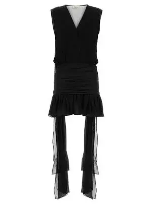 Blumarine Georgette Mini Dress - Black