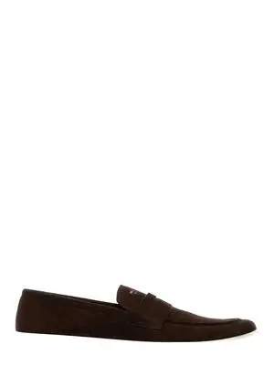 Prada Dark Suede Loafers - Brown