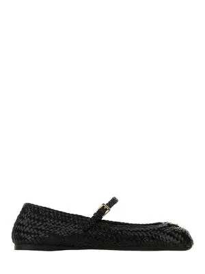 Prada Leather Ballerinas - Black