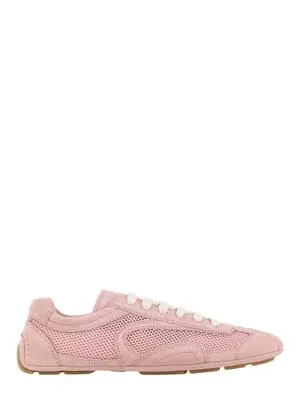 Prada Suede And Mesh Montecarlo Sneakers - Pink