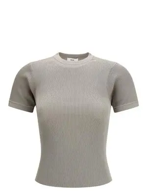 RIER Short-sleeve Ribbed T-shirt - Cream