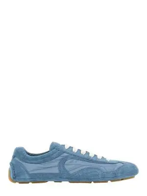 Prada Light Suede And Re-nylon Montecarlo Re-edition 2005 Sneakers - Blue
