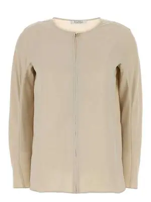Max Mara MAX MARA Stretch Silk Mitico Blouse Brown