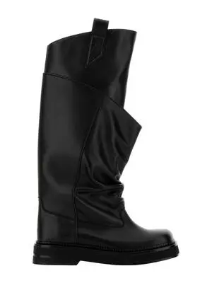 Attico Leather Passeggiata Boots - Black