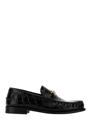 Versace Leather Loafers - Black