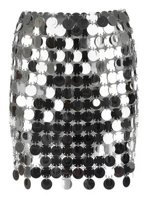 Rabanne Maxi Sequins Mini Skirt - Silver