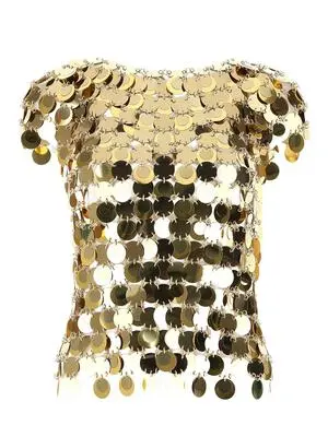 Rabanne Gold Sequins Top - Silver