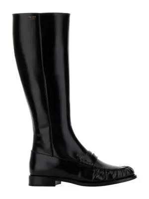 Prada Leather Boots - Black