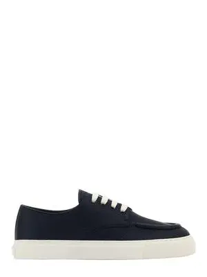 Prada Navy Leather Sneakers - Blue